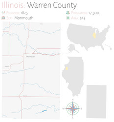 Map of warren county in illinois Royalty Free Vector Image