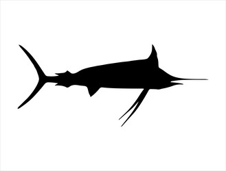 Marlin fish silhouette art Royalty Free Vector Image