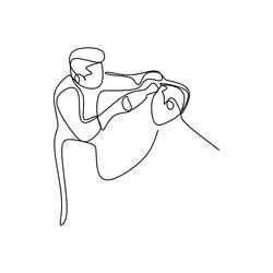 Knowledge one line drawing Royalty Free Vector Image