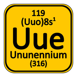 Periodic table element ununennium icon Royalty Free Vector