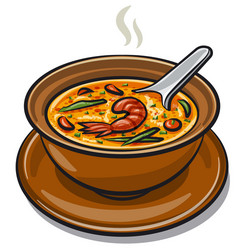 Tom yum soup Royalty Free Vector Image - VectorStock
