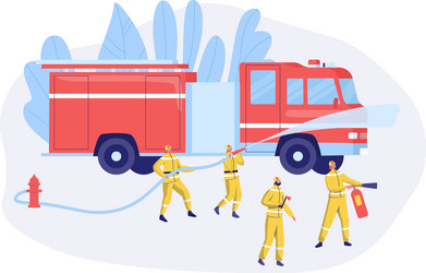 Emergency rescue team help people cartoon Vector Image