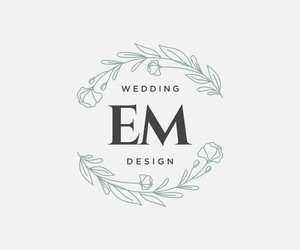 Em initials letter wedding monogram logos Vector Image