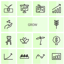 Grow icons Royalty Free Vector Image - VectorStock