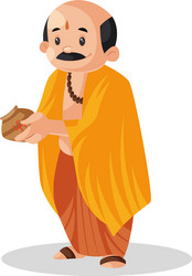 Indian pandit cartoon Royalty Free Vector Image