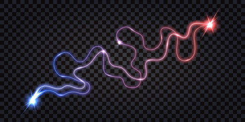 Red lens flares set isolated on transparent Vector Image