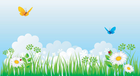 Cartoon spring landscape Royalty Free Vector Image