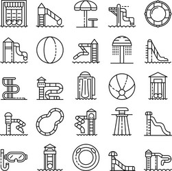 Park map in outline design style Royalty Free Vector Image