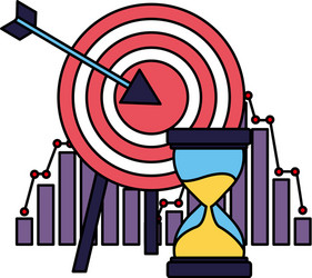 Business target hourglass chart financial Vector Image