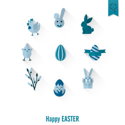 Collection of easter icons featuring traditional Vector Image