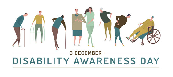 International disability day portrait poster Vector Image