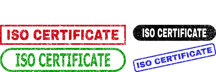 Grunge textured iso certificate stamp seal Vector Image