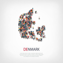 Denmark population map stick figures danish Vector Image