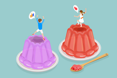 3d isometric flat set of snack packages Royalty Free Vector