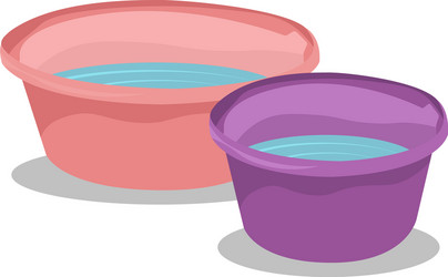 Washing tubs on a white background Royalty Free Vector Image