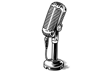 Vintage retro microphone hand drawn sketch Vector Image