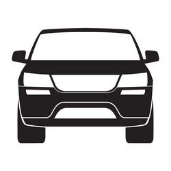 Black 4wd suv front icon Royalty Free Vector Image