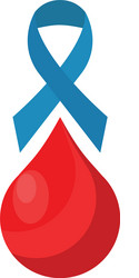 Donation blood campaign ribbon Royalty Free Vector Image