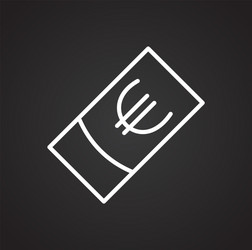 Euro line icon on white background for graphic Vector Image