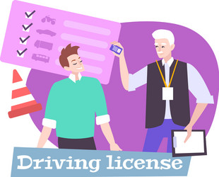 Car driving licence banner or poster template Vector Image