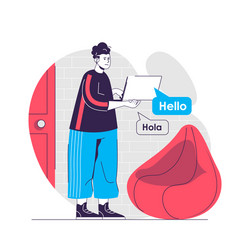 Language course school composition Royalty Free Vector Image