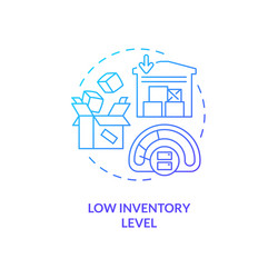 Low inventory level concept icon Royalty Free Vector Image