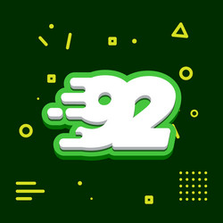 Number 92 3d speed modern icon Royalty Free Vector Image