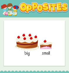 Opposite words for big and small Royalty Free Vector Image