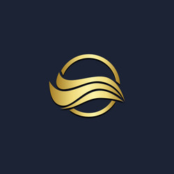 Round abstract wave gold logo Royalty Free Vector Image