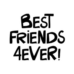 Best friend forever abbreviation cute hand drawn Vector Image