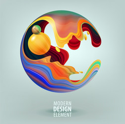 Computer graphic sphere decorated with 3d petals Vector Image