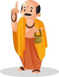 Indian pandit cartoon Royalty Free Vector Image