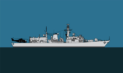 Hms daring d32 royal navy type 45 destroyer Vector Image