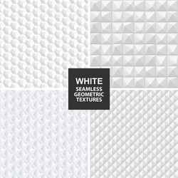 White geometric textures - seamless set Royalty Free Vector