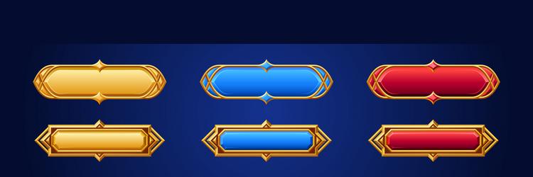 Cartoon set of medieval game buttons animation set