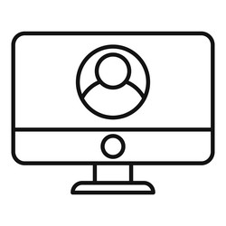Monitor person icon simple social trust Royalty Free Vector