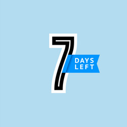 7 days to go last countdown icon seven day Vector Image