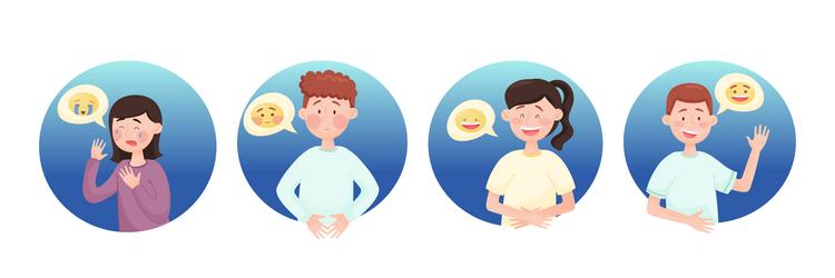 People emoji with face emotion expressing Vector Image