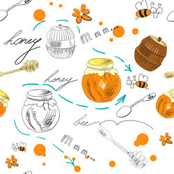 Honey seamless pattern design with pure Royalty Free Vector
