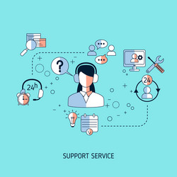 Support service concept Royalty Free Vector Image