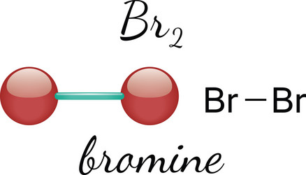 Br2 bromine molecule Royalty Free Vector Image