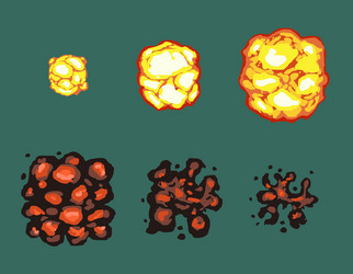 Pixel art smoke animation frames for game Vector Image