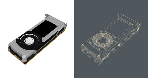 Gpu - vga graphic card graphics processing Vector Image
