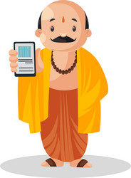 Indian pandit cartoon Royalty Free Vector Image