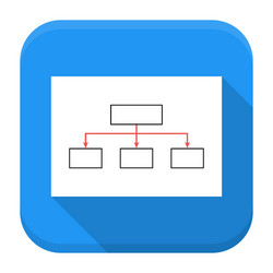Desk with diagram app icon long shadow Royalty Free Vector