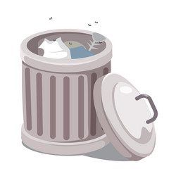 Smiling trash can cartoon character Royalty Free Vector