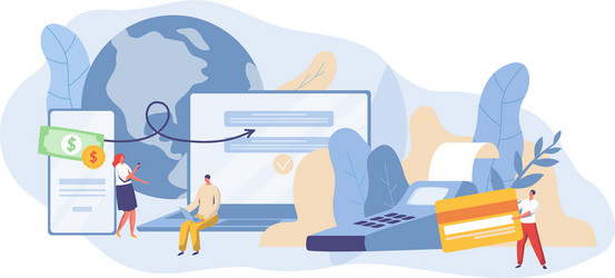 Bank operations financial transactions Royalty Free Vector