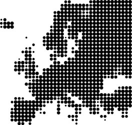 Dotted map of europe Royalty Free Vector Image