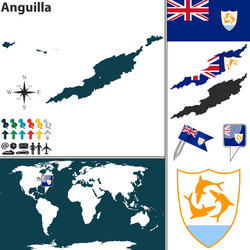 Outline of the map of anguilla Royalty Free Vector Image