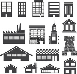 Building set of a silhouette Royalty Free Vector Image